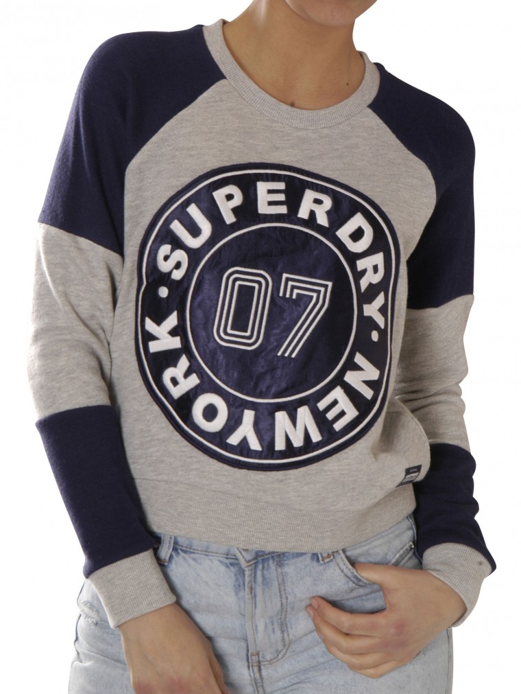 superdry APPLIQUE PANELLED CREW Sweater & Fleece --> yam-yam-world.de