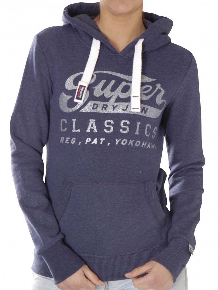 superdry CLASSICS ENTRY HOOD Sweater & Fleece blau --> yam-yam-world.de