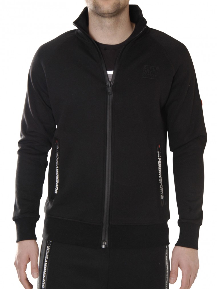 superdry GYM TECH RAGLAN TRACK Sweater & Fleece schwarz --> yam-yam ...